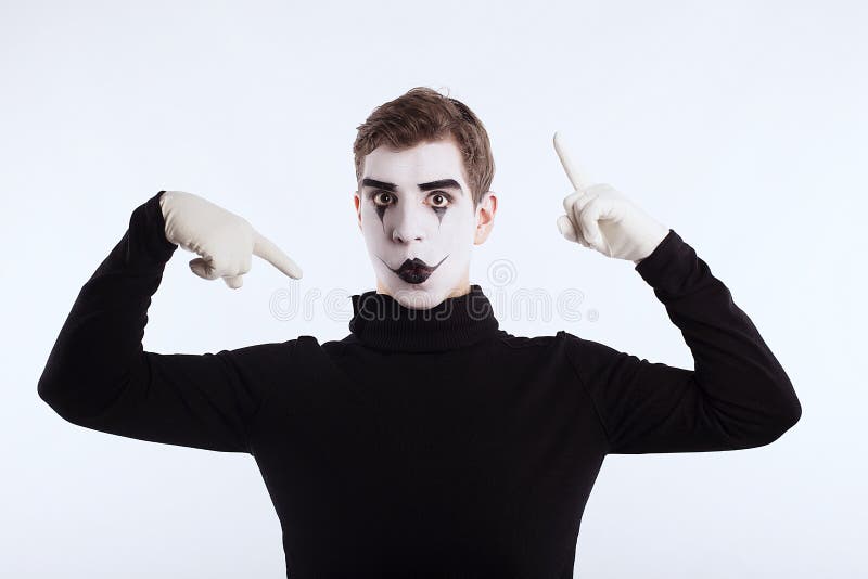 The mime boy stock image. Image of male, gloves, studio - 64374147