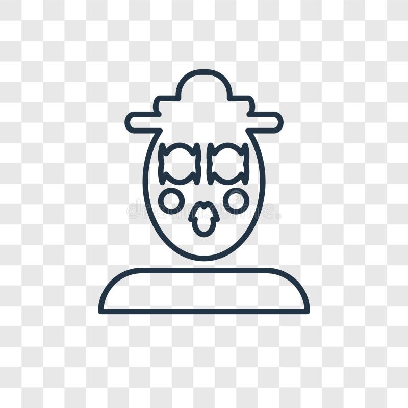 Mime Concept Vector Linear Icon Isolated on Transparent Background ...