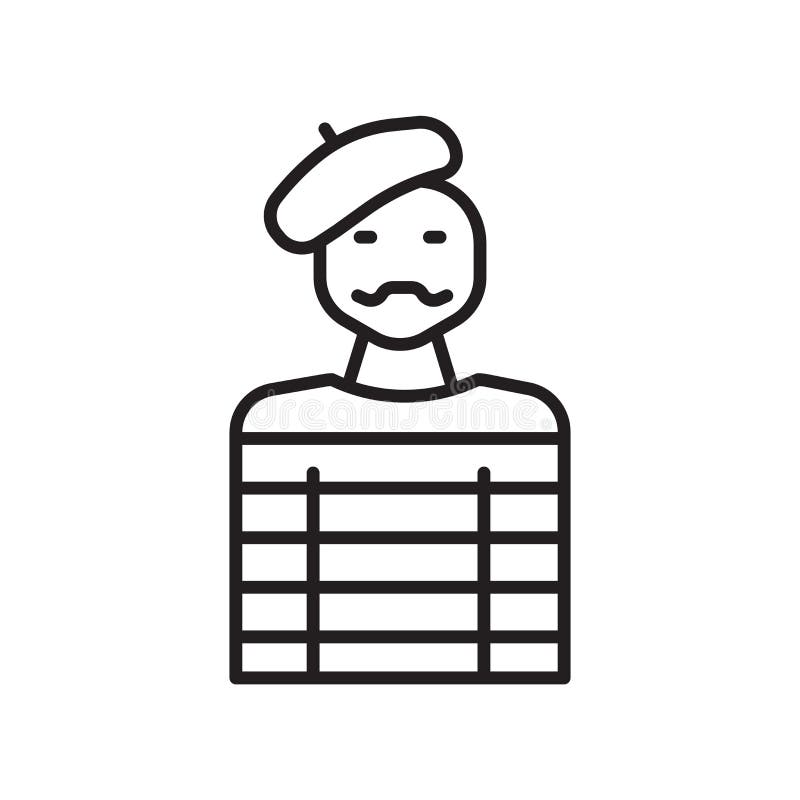Mime Artist Icon In Outline Style Isolated On White Background. Event ...