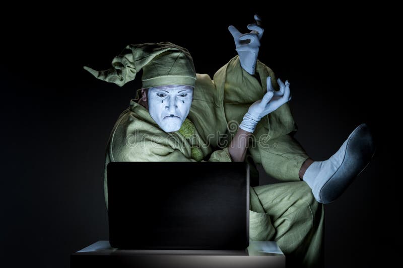 Mime on internet stock image. Image of artistic, adult - 36438377