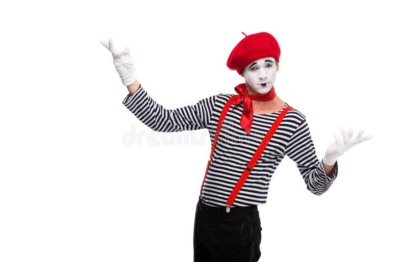 Mime with Open Arms Looking at Camera Stock Image - Image of ...