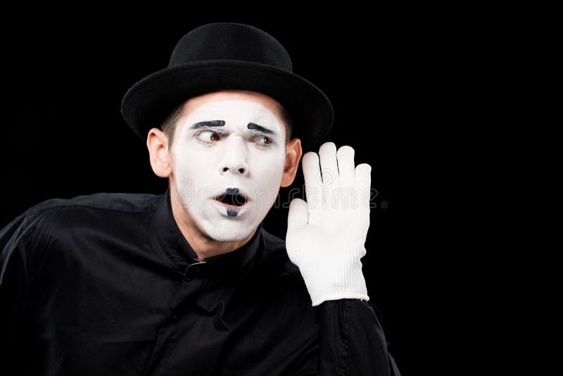 Surprised Mime Showing Size of Something Stock Image - Image of humour ...
