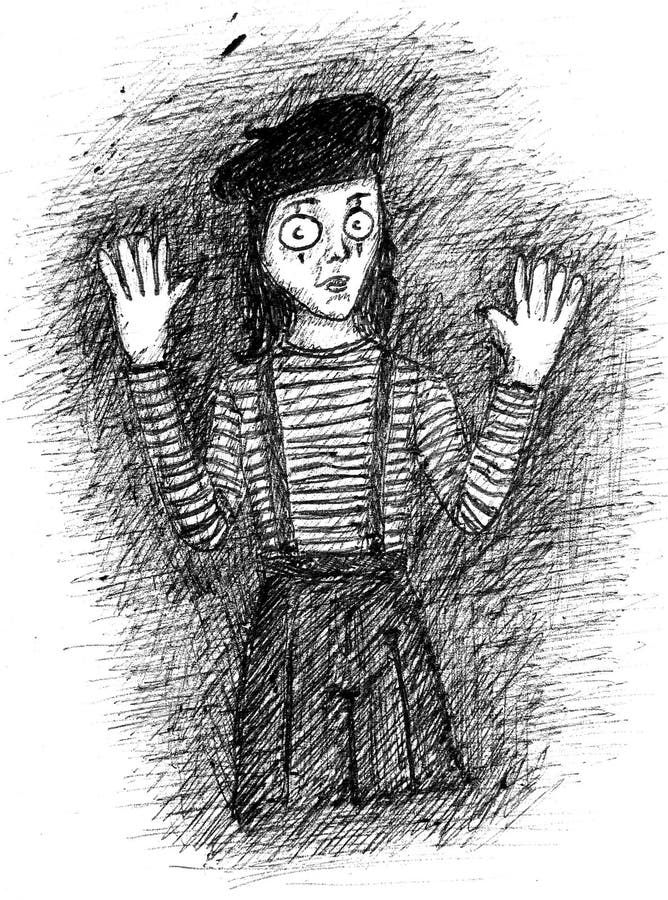 Mime Show Poster, Male Actor Performing Pantomime On Stage Vector ...