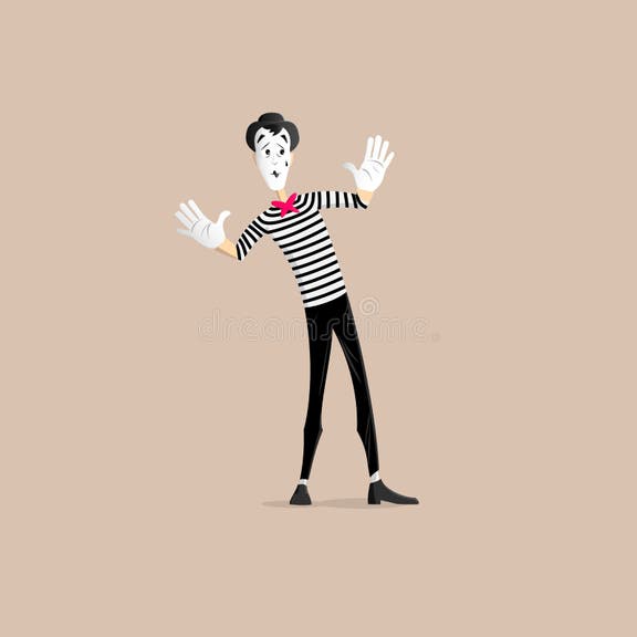 Mime performance stock vector. Illustration of black - 75307157
