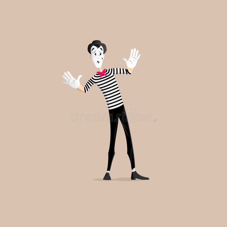 Mime performance stock vector. Illustration of black - 75307157