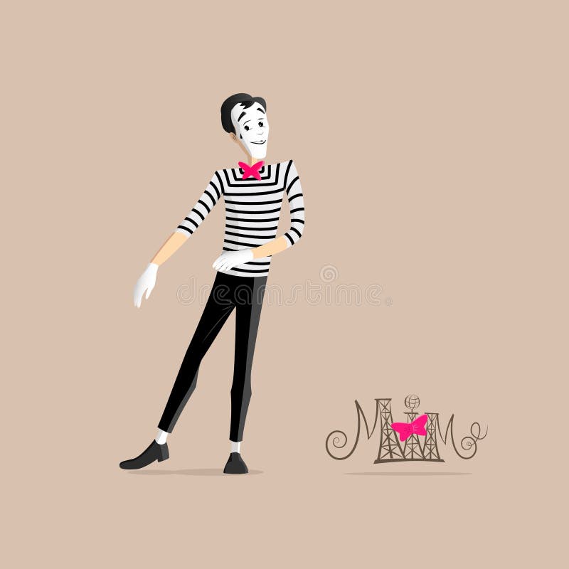 Mime performance stock vector. Illustration of gesture - 75307214