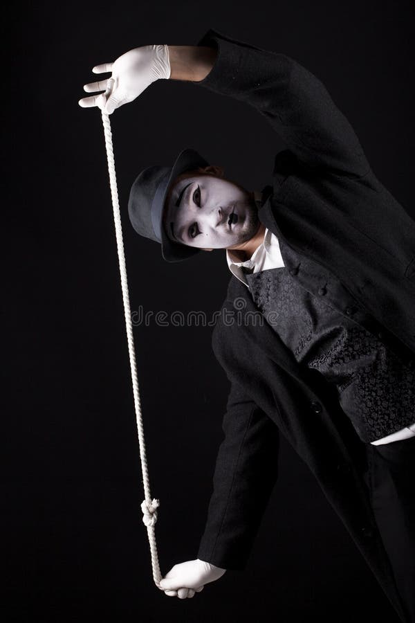 Mime Shows Theatrical Emotions Stock Image - Image of concept, glove ...