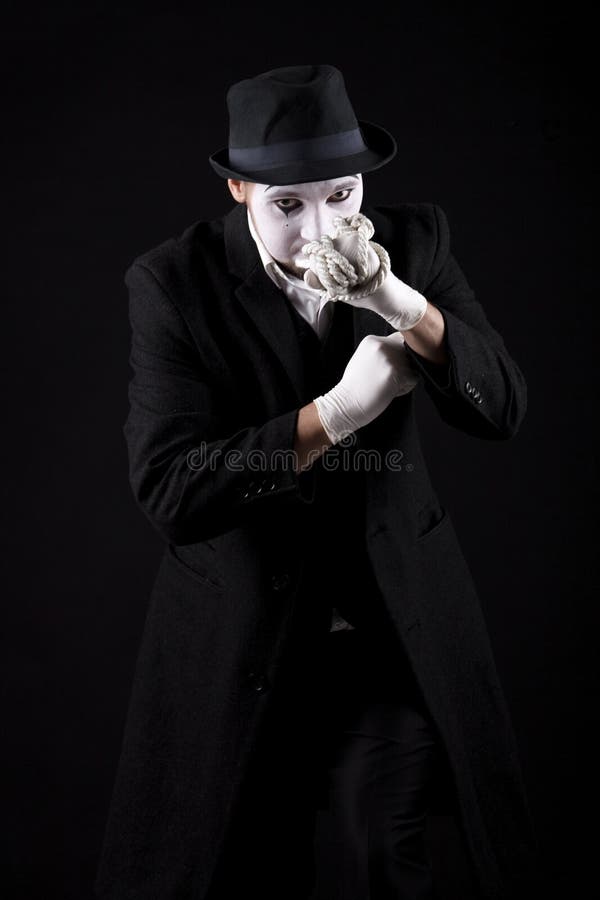 Mime Shows Theatrical Emotions Stock Photo - Image of gesture, face ...