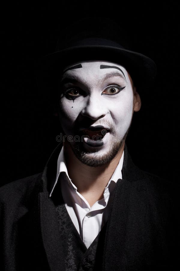 Mime Shows Theatrical Emotions Stock Image - Image of comedy, male ...