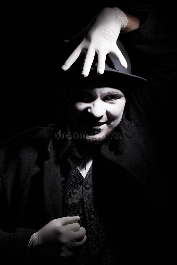 Mime Shows Theatrical Emotions Stock Image - Image of imaginary ...