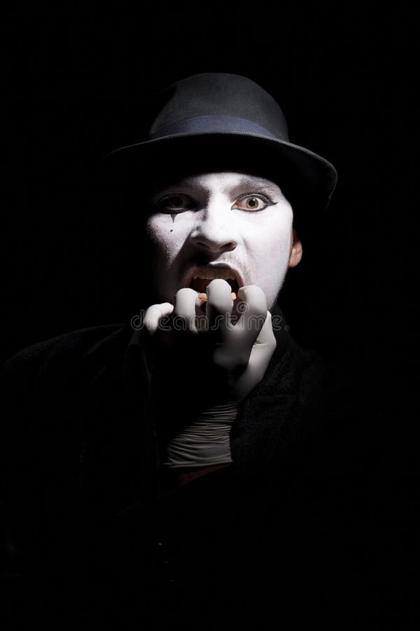 Mime Shows Theatrical Emotions Stock Photo - Image of comedy ...
