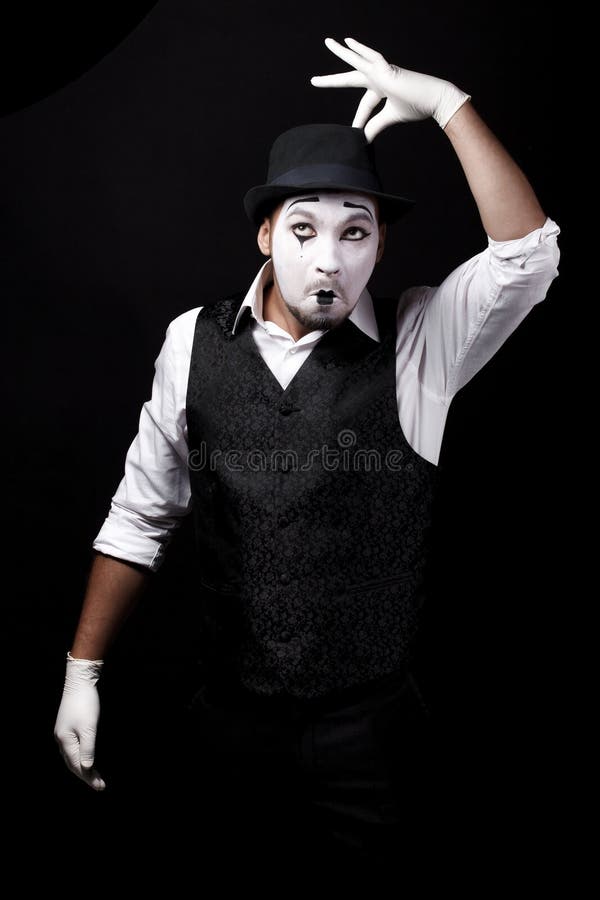 Mime Shows Theatrical Emotions Stock Image - Image of concept, glove ...