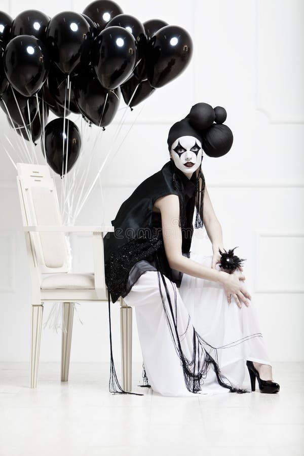 Mime Stylized Fashion Close-up Partrait Stock Photo - Image of shot ...