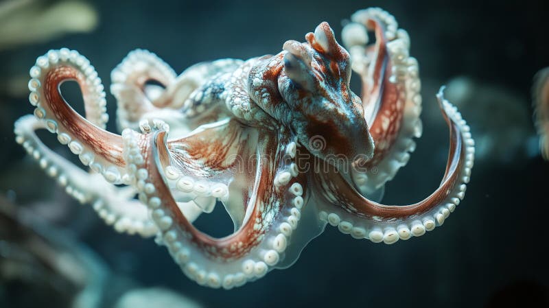 A Mimic Octopus Changing Its Shape and Color Stock Illustration ...