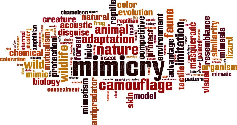 Mimicry word cloud stock vector. Illustration of masquerade - 203708877