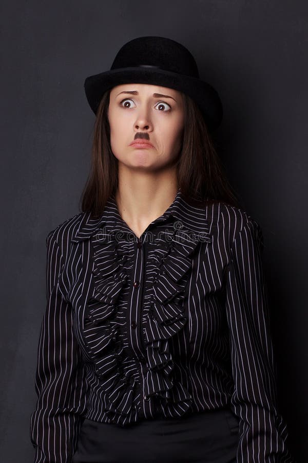 Miming girl stock photo. Image of mime, parody, hair - 70084150