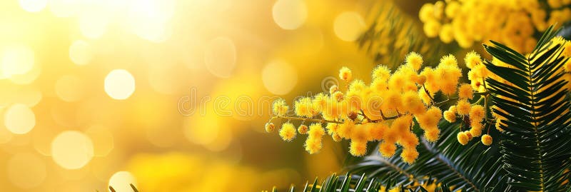 Mimosa Background, Banner.AI Generated Stock Illustration ...
