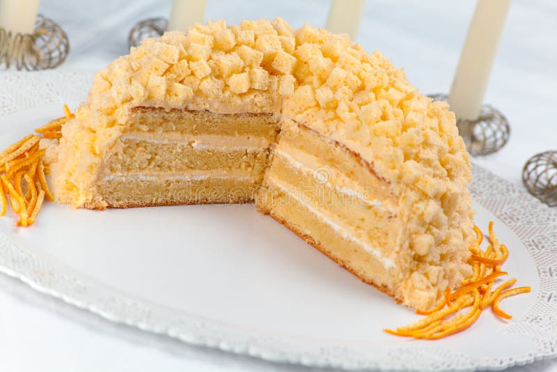 Mimosa Cake stock image. Image of cake, white, isolated - 13873387