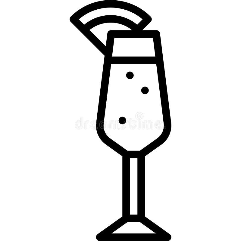 Mimosa Cocktail Icon, Alcoholic Mixed Drink Vector Stock Vector ...