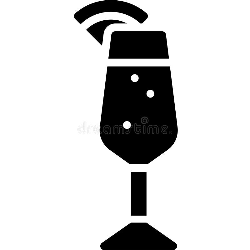 Mimosa Cocktail Icon, Alcoholic Mixed Drink Vector Stock Vector ...