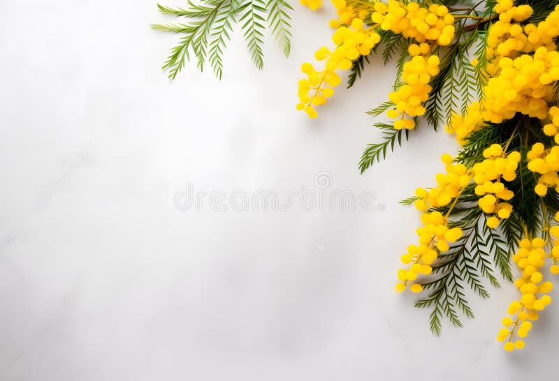 Mimosa Flower Border Frame for Spring Design Stock Illustration ...