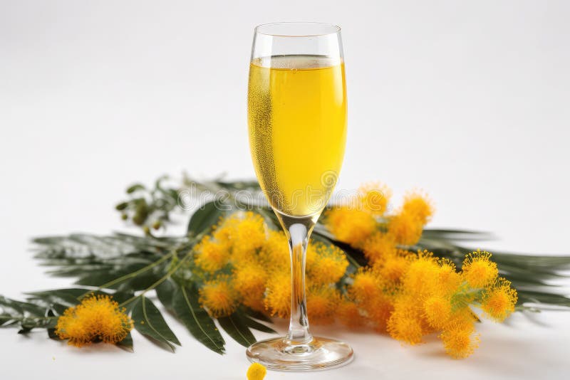 Mimosa on White Background. Generative AI Stock Illustration ...