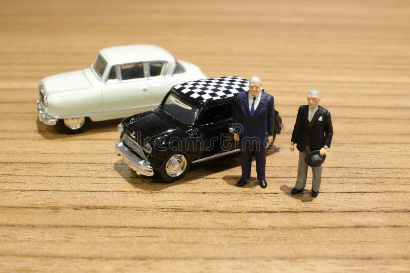 The Min Figures of People and Car Stock Photo - Image of mini, model ...