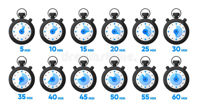 10, 15, 20, 25, 30, 35, 40, 45, 50 Min. Timer, Clock, Stopwatch ...
