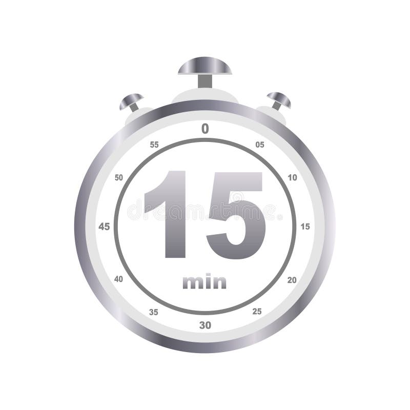 15 Min Timer Sign, Time Concept, Timer. Vector Illustration Stock ...