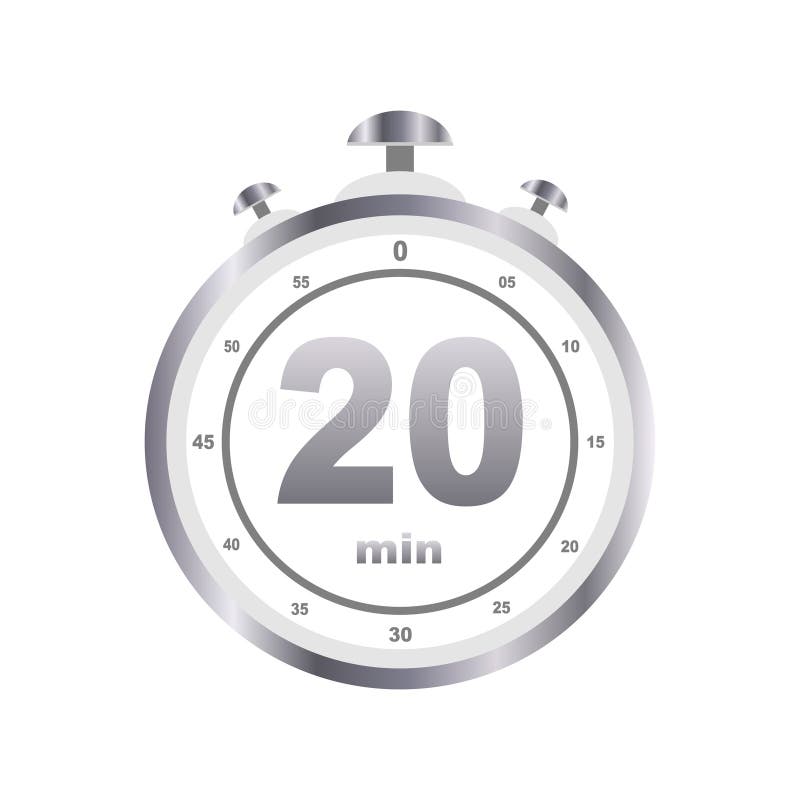 20 Min Timer Sign, Time Concept, Timer. Vector Illustration Stock ...