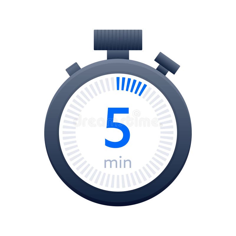 5 Min Timer and Stopwatch Icons. Countdown Symbol. Kitchen Timer Icon ...