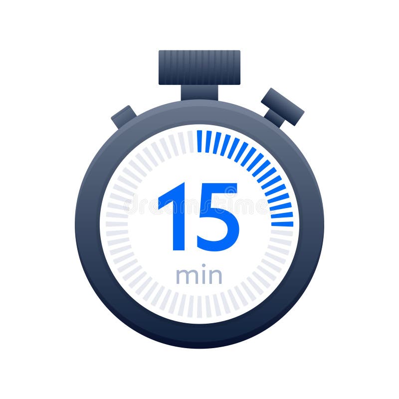 15 Min Timer and Stopwatch Icons. Countdown Symbol. Kitchen Timer Icon ...