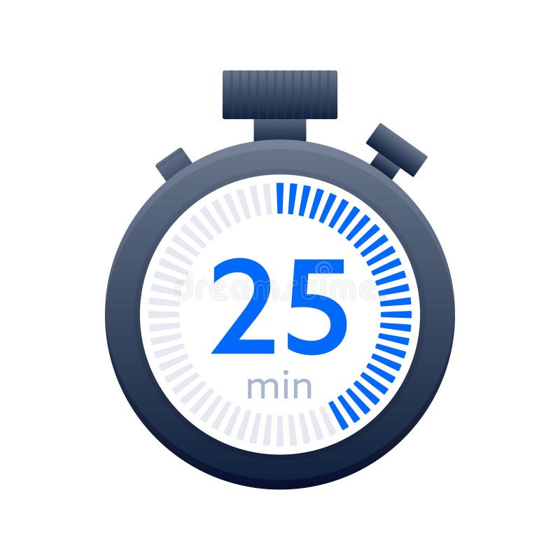 25 Min Timer and Stopwatch Icons. Countdown Symbol. Kitchen Timer Icon ...