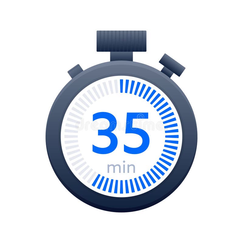 35 Min Timer and Stopwatch Icons. Countdown Symbol. Kitchen Timer Icon ...