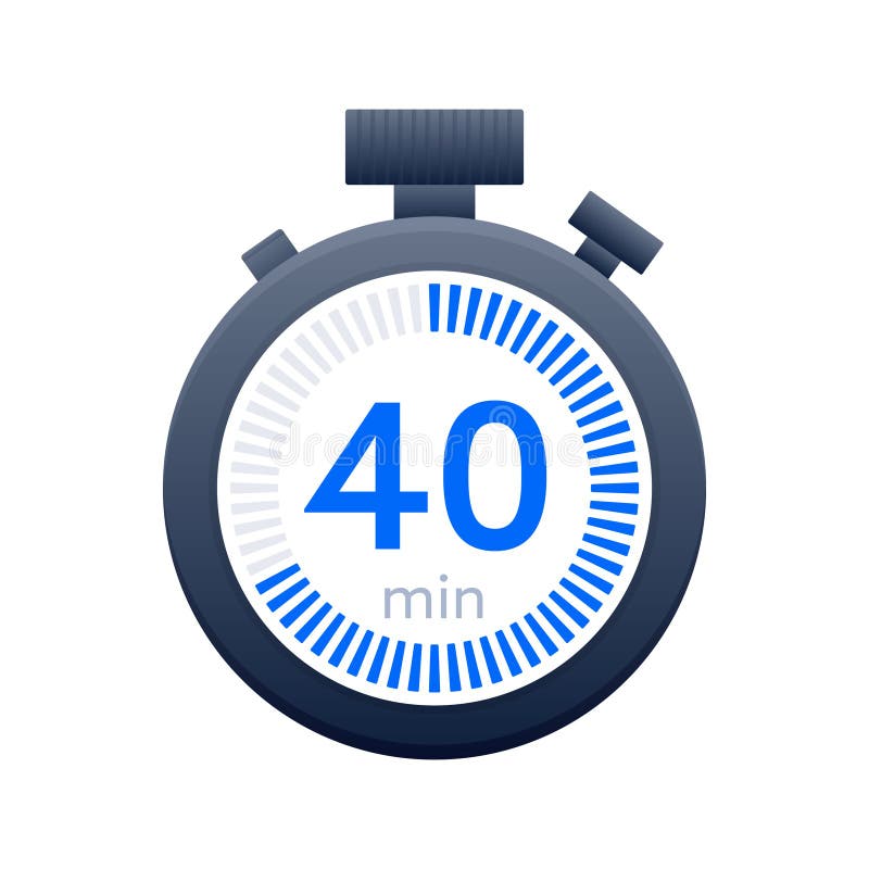 40 Min Timer and Stopwatch Icons. Countdown Symbol. Kitchen Timer Icon ...