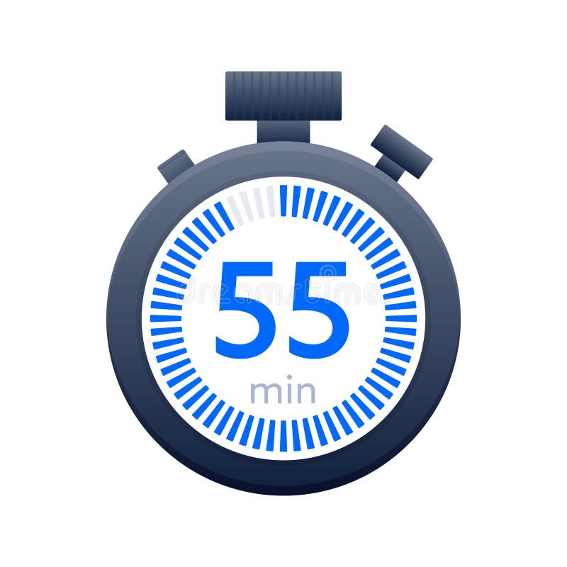 55 Min Timer and Stopwatch Icons. Countdown Symbol. Kitchen Timer Icon ...