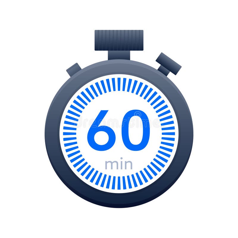 60 Min Timer and Stopwatch Icons. Countdown Symbol. Kitchen Timer Icon ...