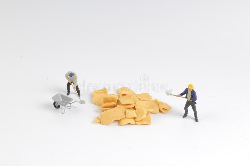Min Worker are Working with Chips at Board Stock Image - Image of ...