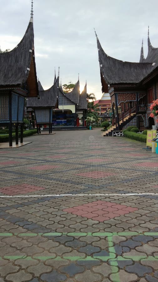Minangkabau Traditional Building Stock Image - Image of town, travel ...
