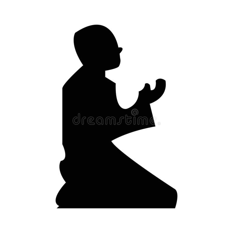 Man Munajat Vector Silhouette Design Stock Vector - Illustration of ...
