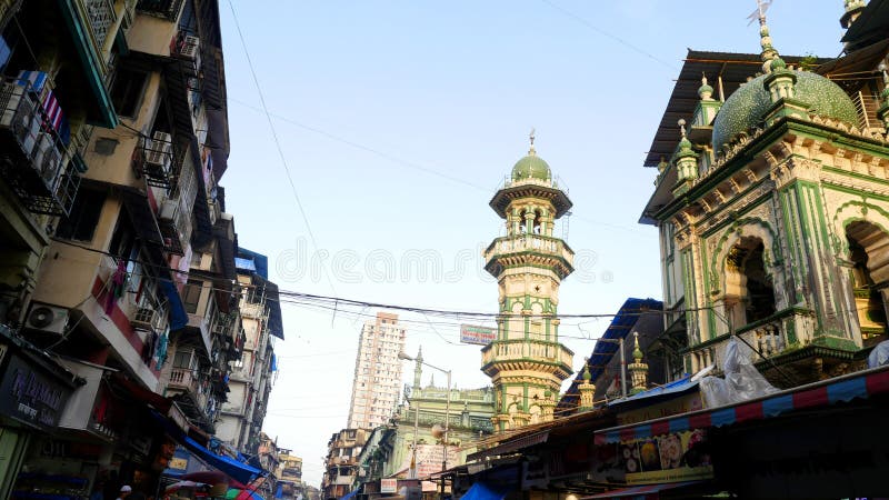 Minara Masjid Mosque`s Exterior Shot, Mumbai City, India Stock Image ... Minara Masjid Mosque`s Exterior Shot, Mumbai City, India Stock Image ...
