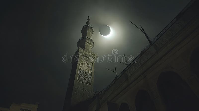 Minaret, Annular Eclipse, Night, Mosque, City, Celestial Event ...
