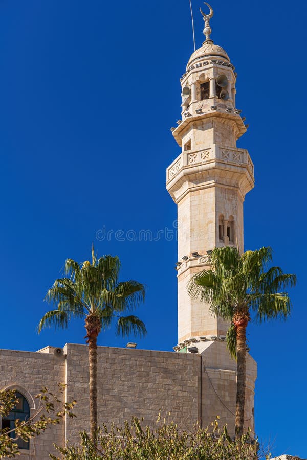 Minaret in Bethlehem, Palestine Stock Image - Image of cradle ...