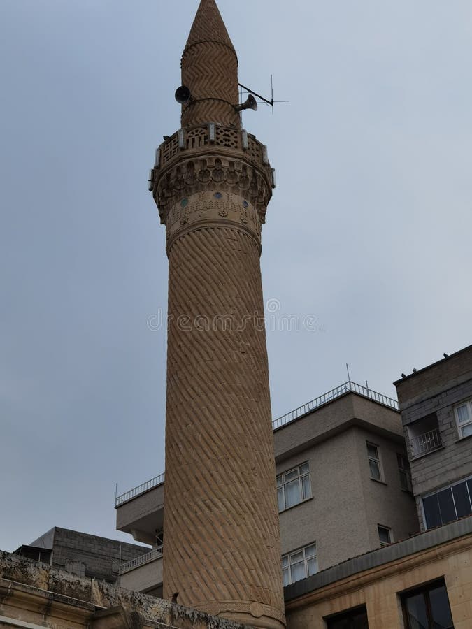 Minaret of Birecik Mosque Different Building Style Stock Image - Image ...