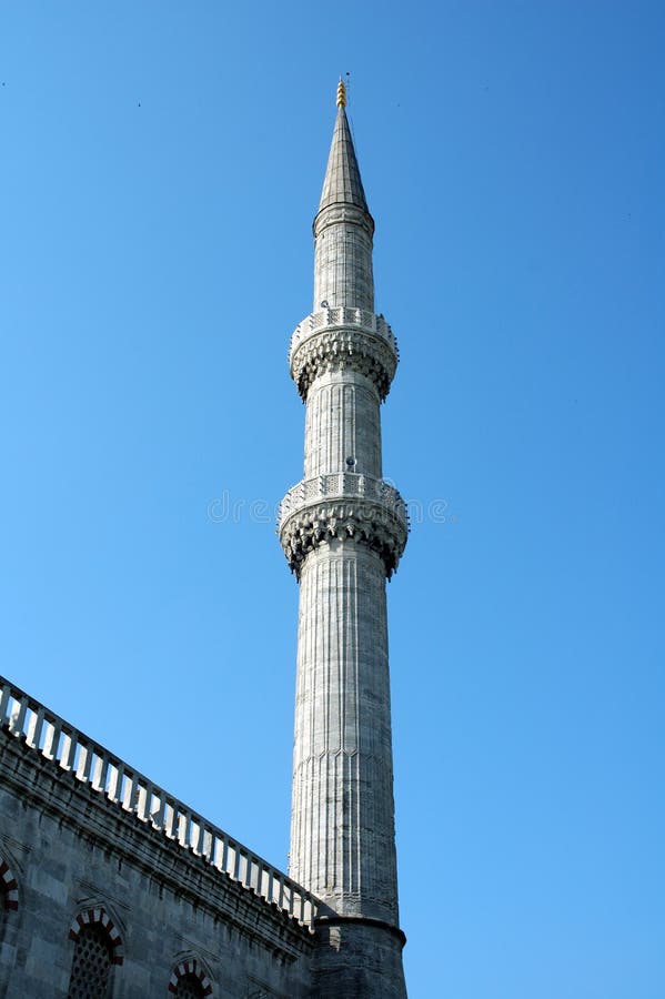 Minaret on the Blue mosque stock image. Image of veneration - 1843689