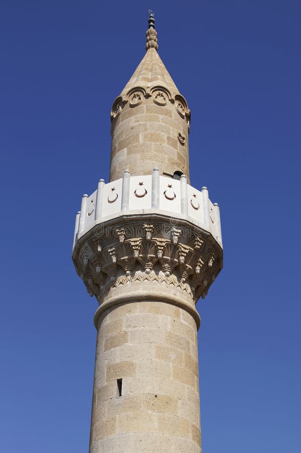 Minaret in Bodrum, Turkey stock photo. Image of halicarnassus - 46016398