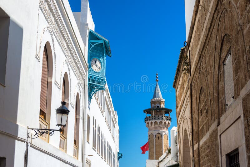Minaret De Mosquée De Hammouda Pacha à Tunis Image stock - Image du ...