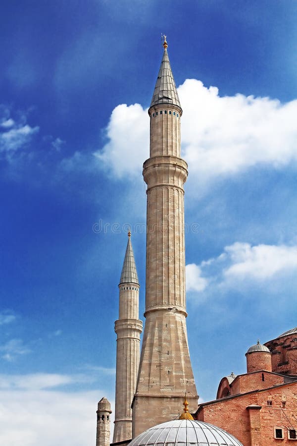 MInaret of the Hagia Sophia, Istanbul Stock Image - Image of minaret ...