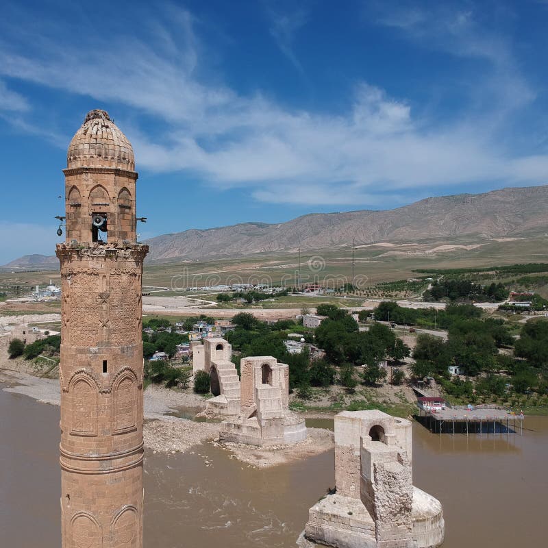 Minaret in Hasankeyf, Batman, Turkey Stock Image - Image of batman ...