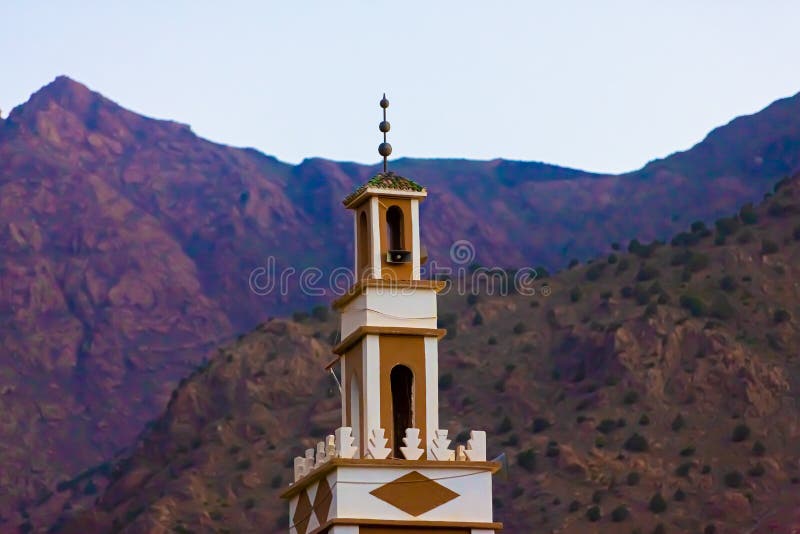 Minaret of a Mosque in Imlil Morocco Stock Photo - Image of mountain ...